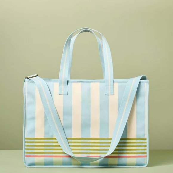 Magnolia | Bags | Magnolia Striped Blue And Cream Tote Bag | Poshmark